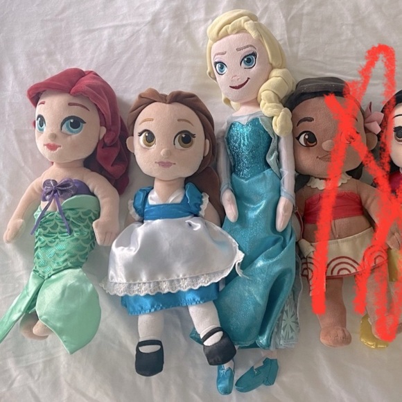 Disney | Toys | Disney Princess Plush Doll Set Ariel Belle Elsa | Poshmark